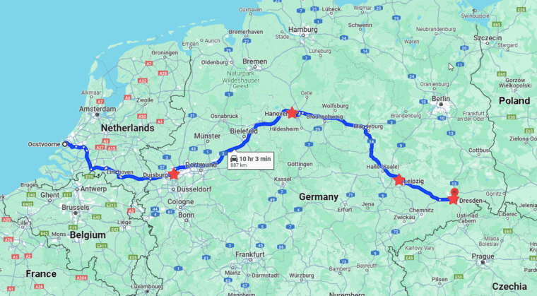 Across Germany by Bus & Train - D2 Detours